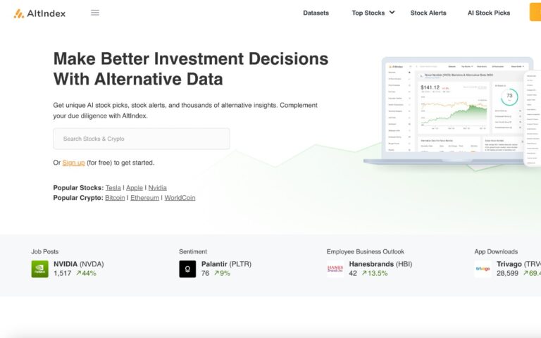Altindex: Transform Your Investing - AI Tools | AI Tools