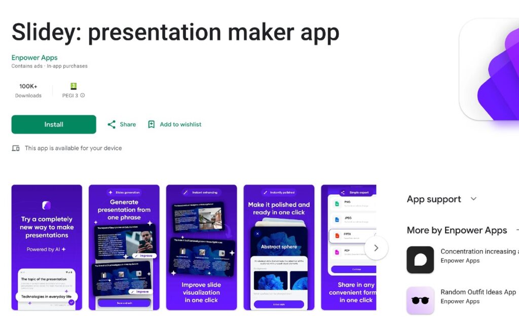 Slidey: Easy Presentation Maker App - AI Tools | AI Tools