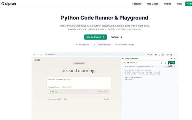 Cliprun: Turn any Webpage into Your Personal Python Workspace - AI ...