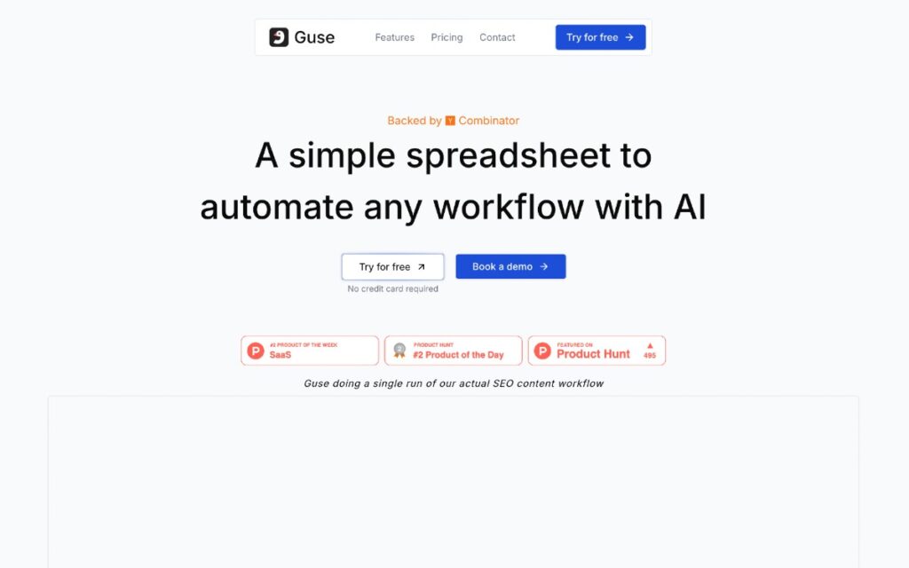 Guse: AI Spreadsheet that Helps to Automate Your Workflows - AI Tools ...